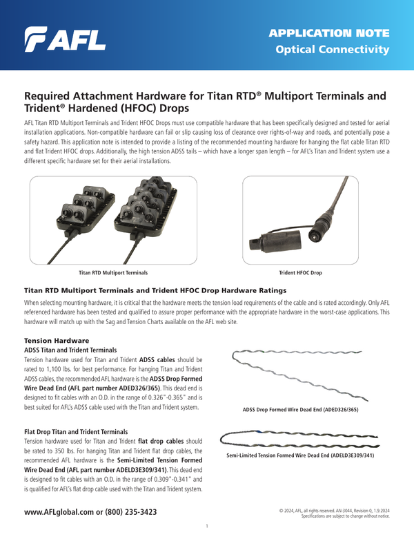 Required Attachment Hardware for Titan RTD® Multiport Terminals and ...