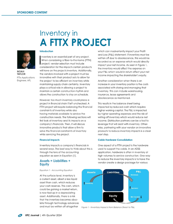 [UTC Sponsored Content] Inventory in a FTTx Project