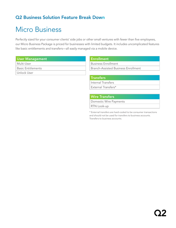 Q2 Business Solutions Packages