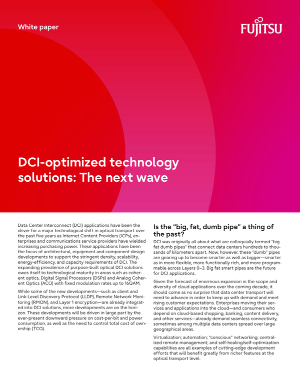 DCI-optimized technology solutions: The next wave