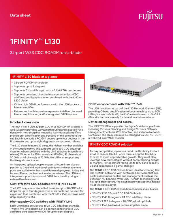 1FINITY L130 [Data Sheet]
