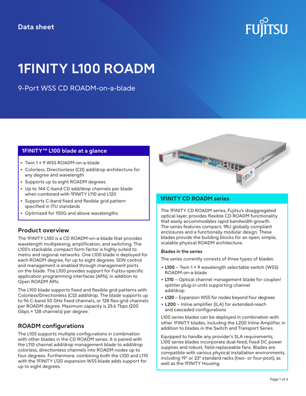 1FINITY L100 Lambda Blade [Data Sheet]