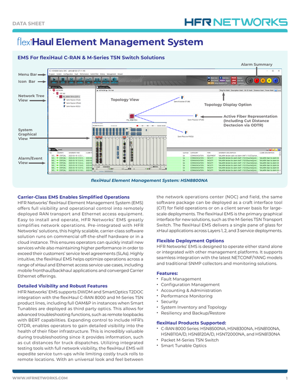 flexiHaul Element Management System