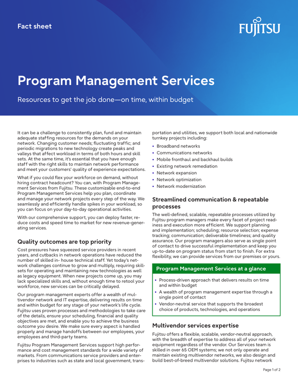 Program Management Service