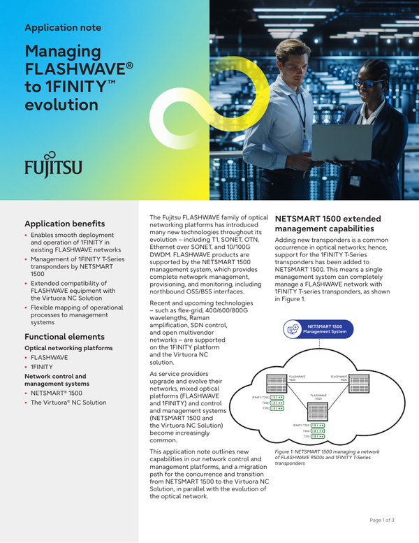 Managing FLASHWAVE To 1FINITY Evolution