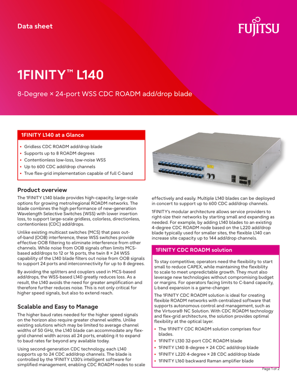 1FINITY L140 [Data Sheet]