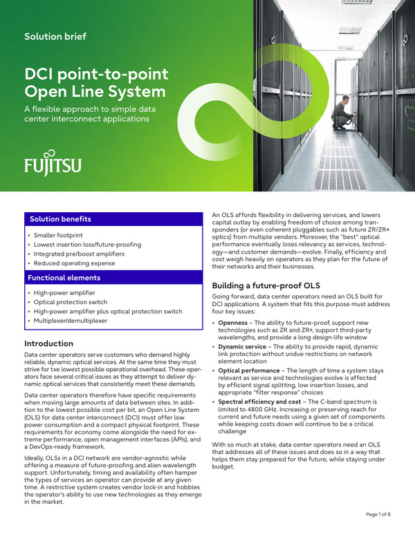 DCI point-to-point Open Optical Line System
