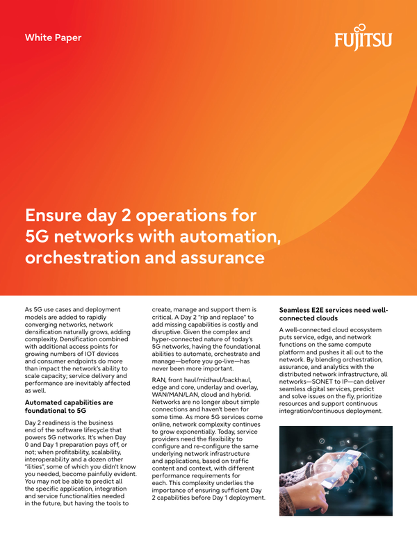 Ensure day 2 operations for 5G networks with automation, orchestration ...
