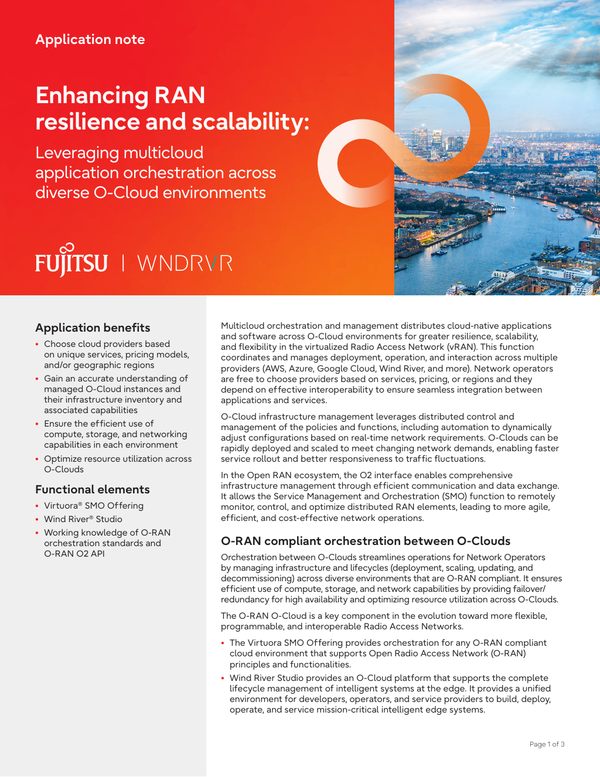 Enhancing RAN resilience and scalability: [Application Note]