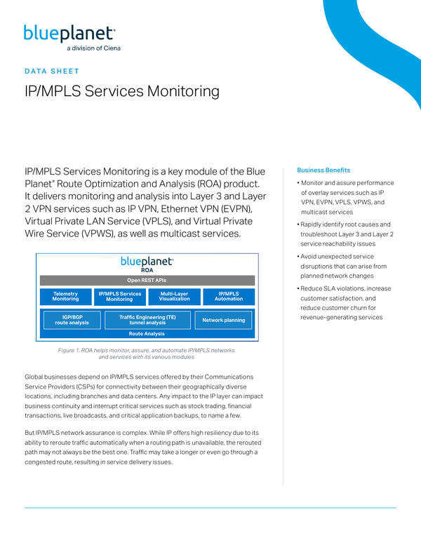 IP/MPLS Services Monitoring [Data Sheet]