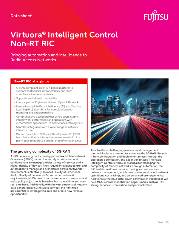 Virtuora® Intelligent Control Non-RT RIC Virtuora® Intelligent Control Non-RT RIC