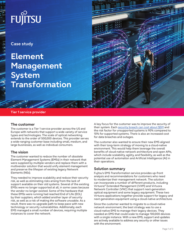 Element Management System Transformation Case Study